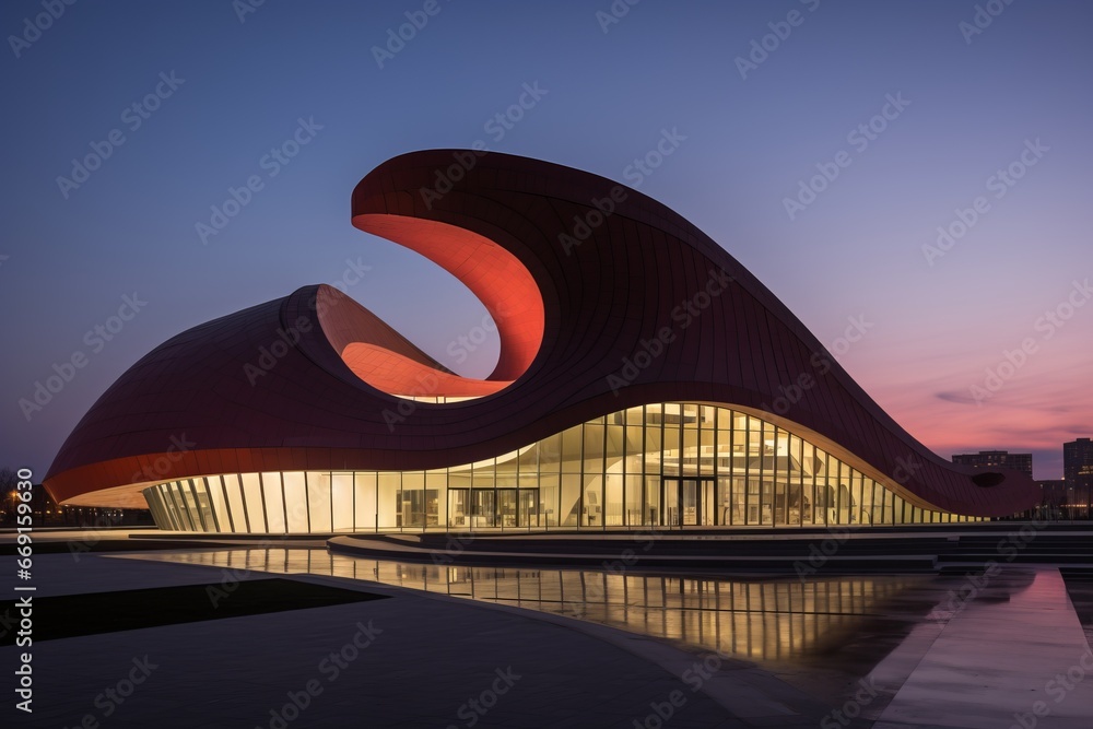 An image of a cultural center's unique architectural structure ...