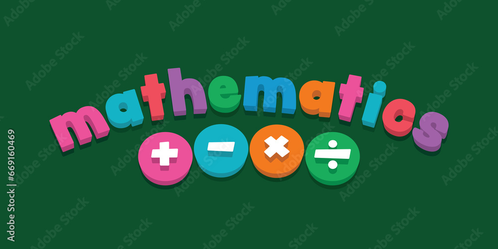 3d addition, subtraction, multiplication and division symbols. 3d math ...