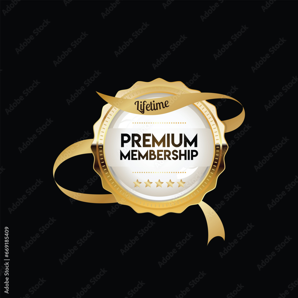 Premium Membership Badge with a premium membership icon and Logo for ...