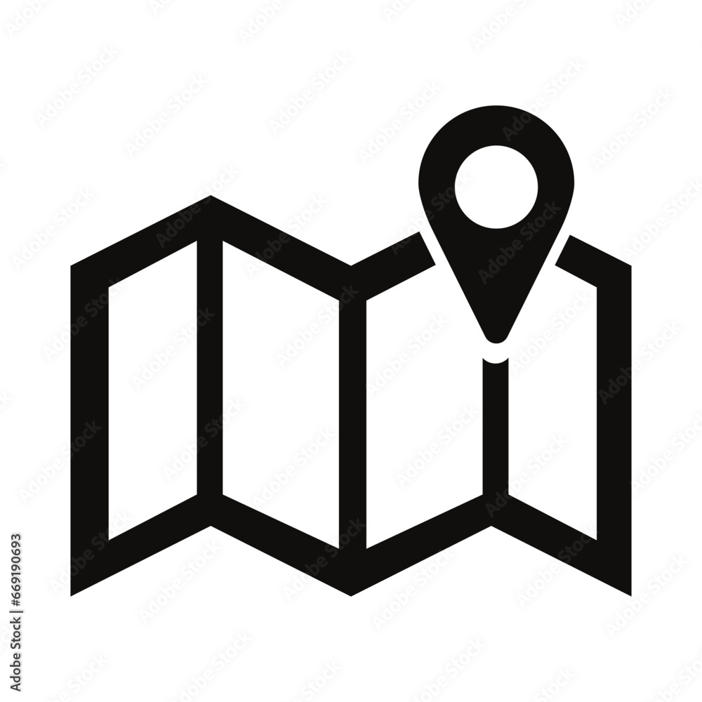 Simple black color map symbol isolated on white background Stock Vector ...