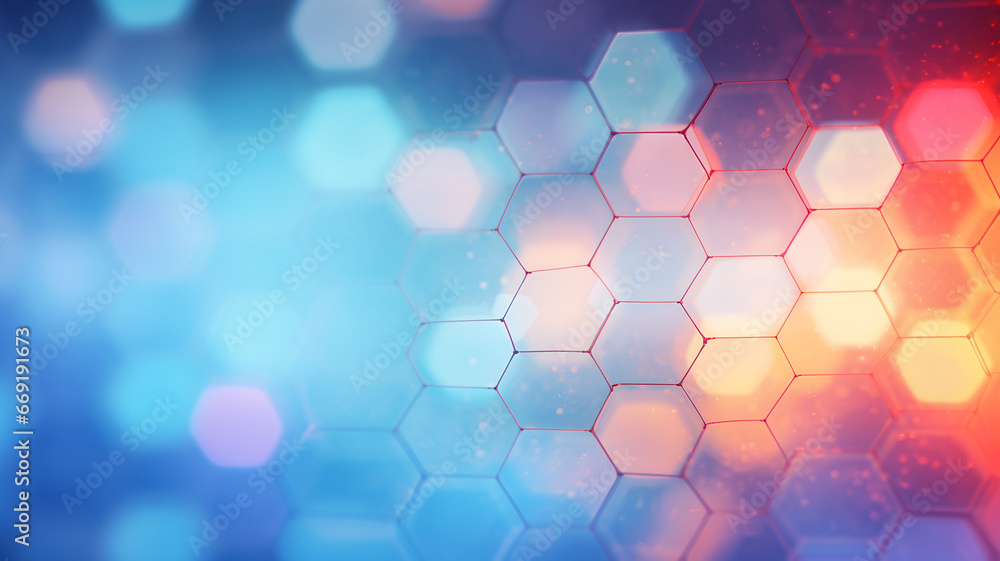 Blue hexagonal background, bokeh, honeycomb, blurred hex background ...