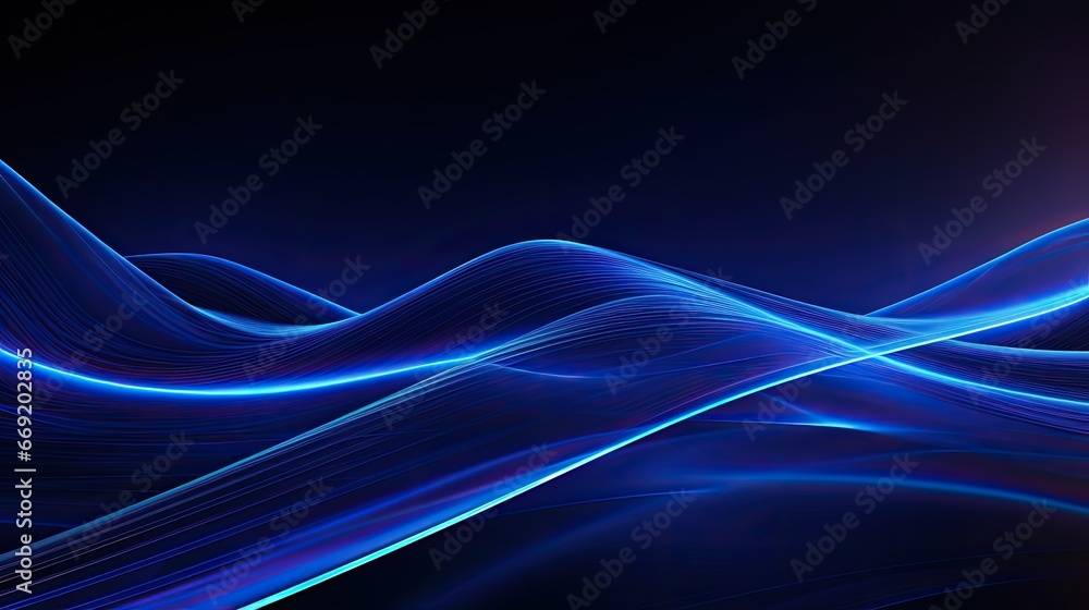 beautiful blue wave technology Dynamic light flow with neon light ...