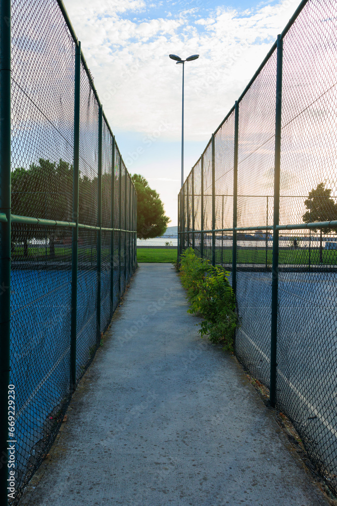 Poster Metro station and rail lines on Istanbul city street, marmara ...