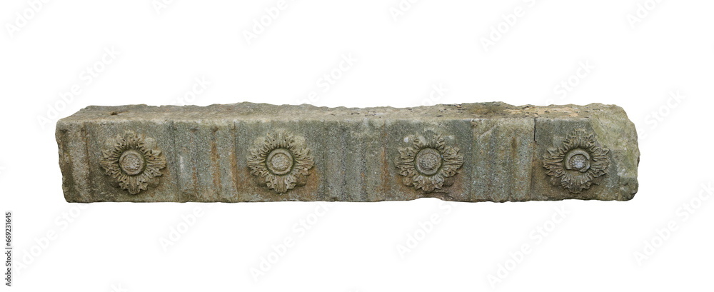 Old plaster sculptures and bas-reliefs, wall texture and patterns ...