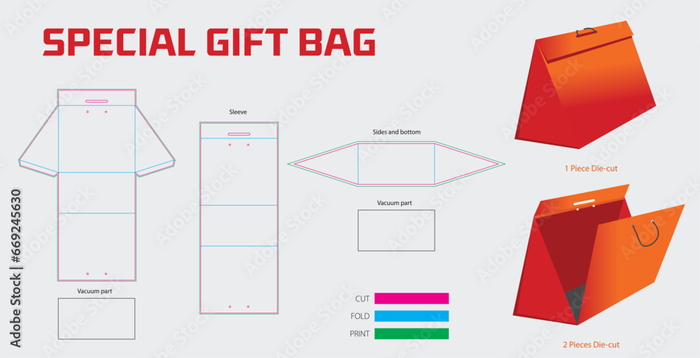Special Gift Boc Die cut template design vector design element with die ...