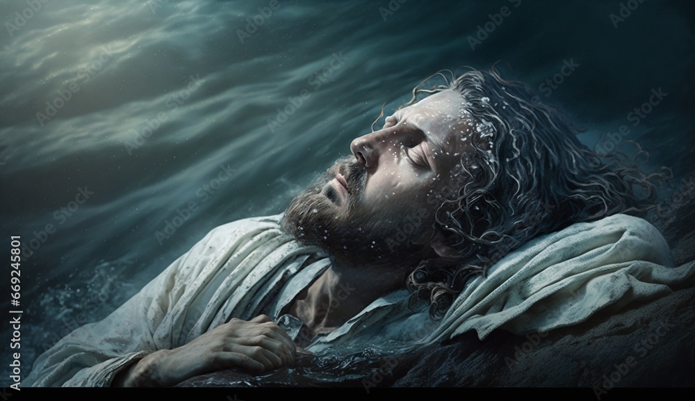 Lord Jesus sleeping cave resurrection happy easter illustration image ...