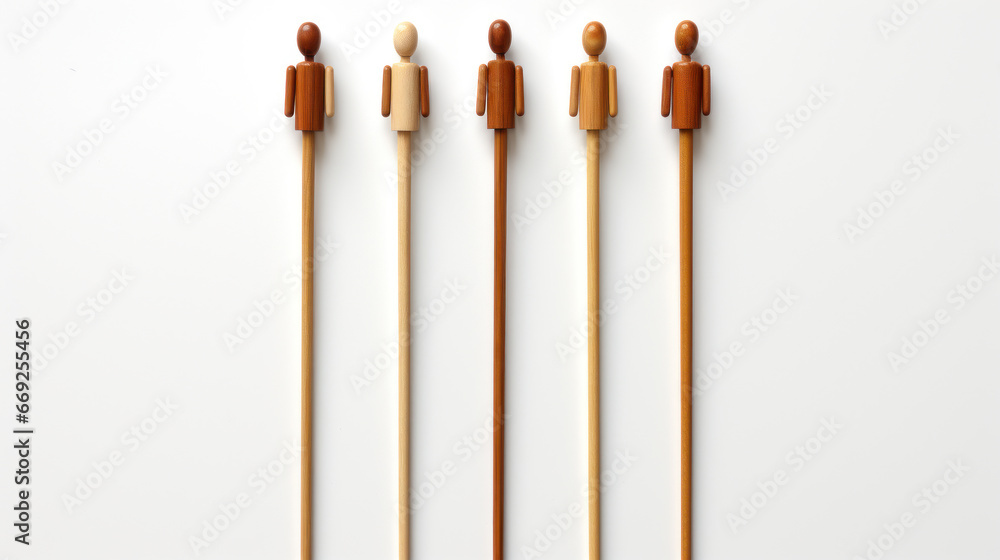 3D Wooden Stick Figure Sculpture. Generative AI Stock Illustration ...