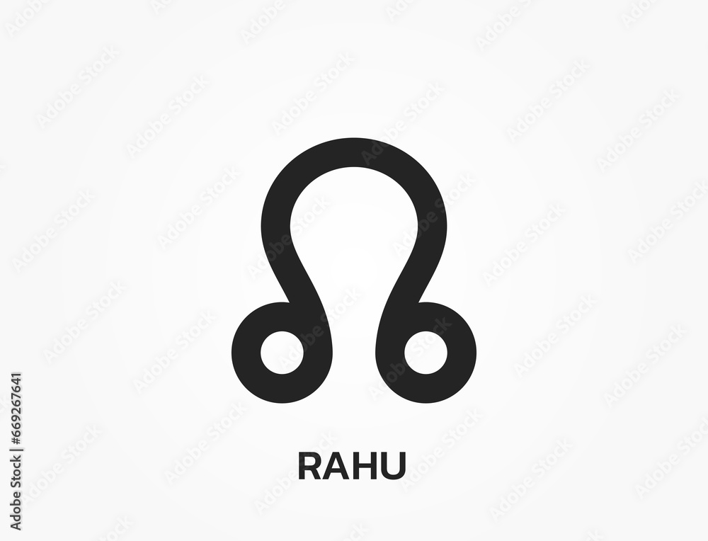 north node rahu astrology symbol. ascending lunar node. zodiac ...