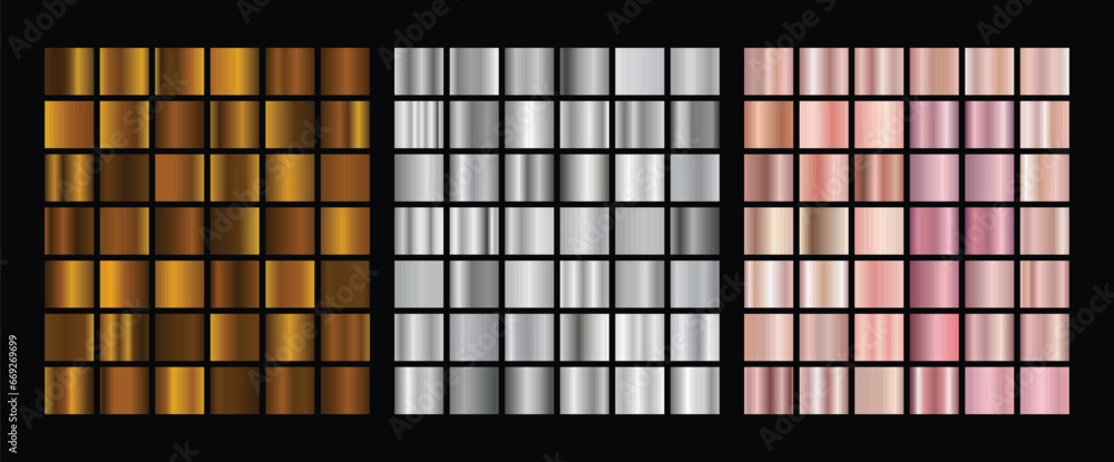 Gold rose, silver, holographic, bronze and golden foil texture ...