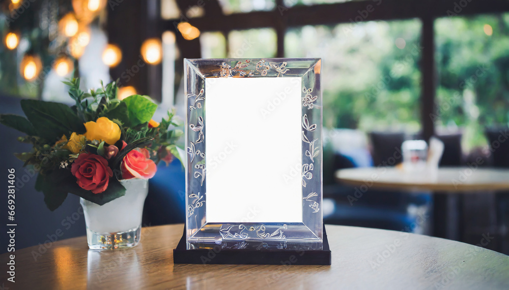 Mock up acrylic frame posters pattern template forms background, blank ...