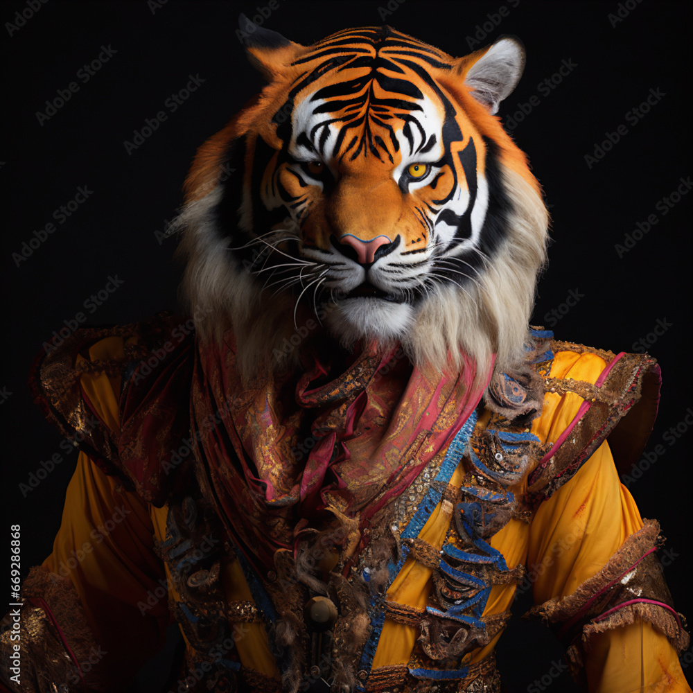 Whimsical Tiger Display: A Colorful Exploration of Plush Textures ...