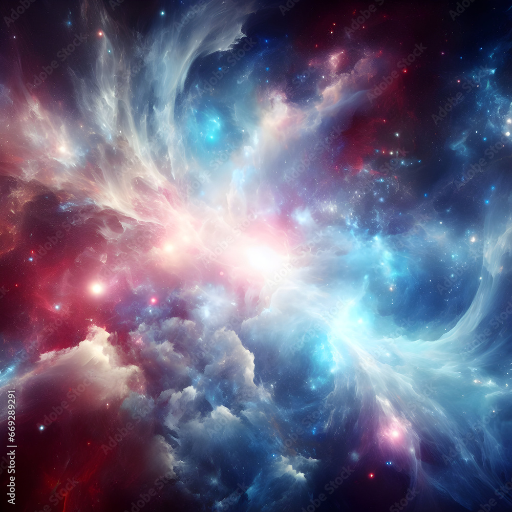 Fantasy Cosmic Multiverse Space Sky with Celestial Nebula Stars & Cross ...