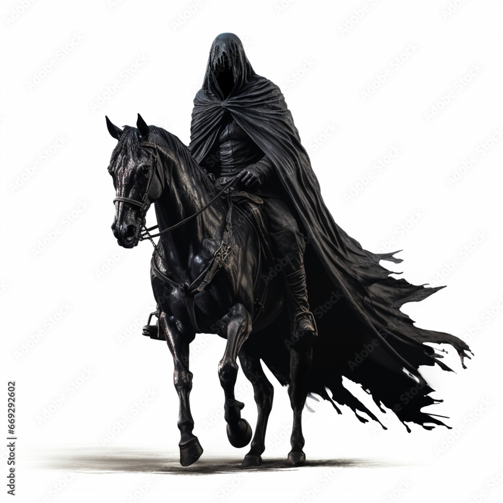 Headless horseman isolated headless white background illustration ...