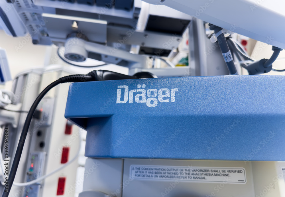 Chicago, IL, USA, October 28, 2023, Drager's logo embodies quality in ...