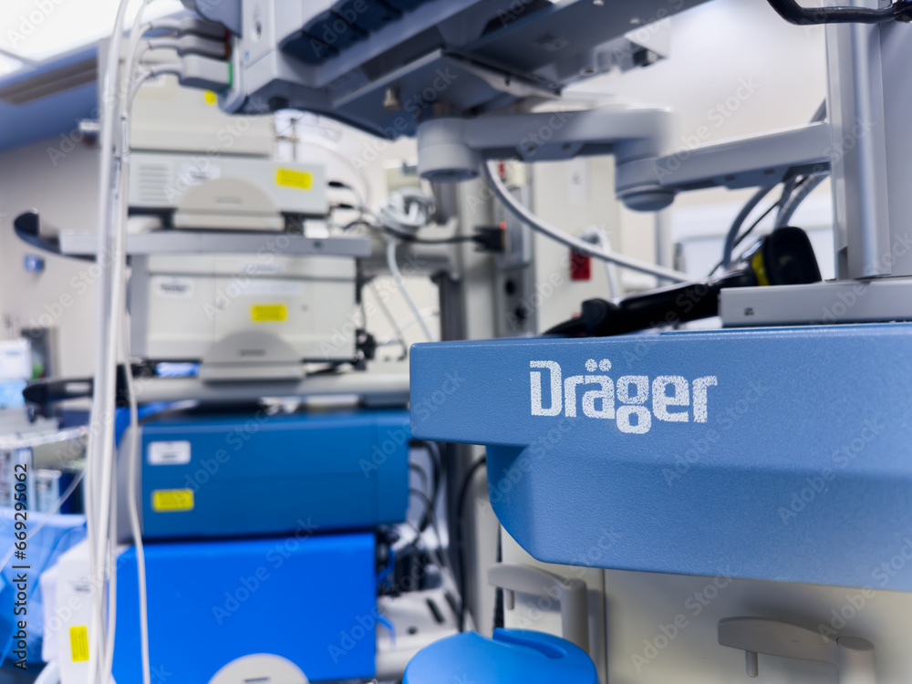 Chicago, IL, USA, October 28, 2023, Drager's logo embodies quality in ...