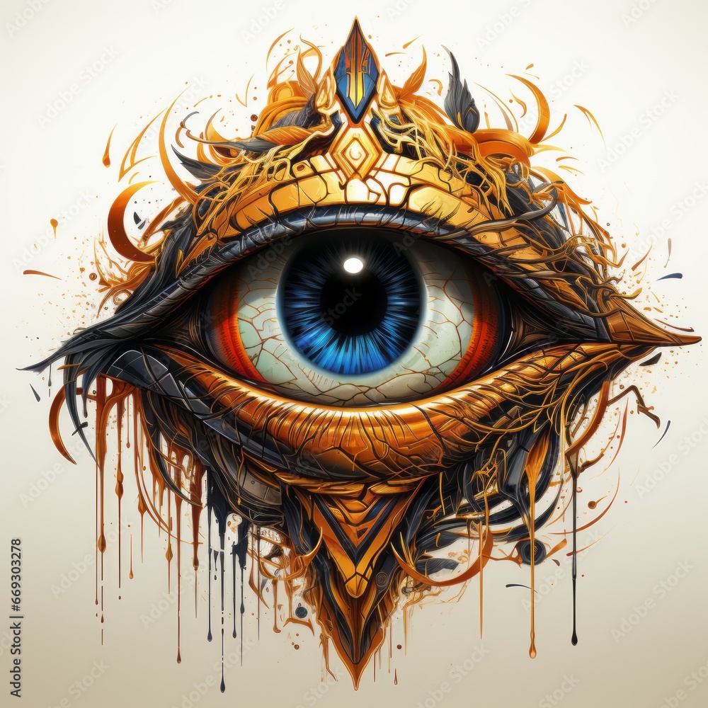 An ancient-themed tattoo design showcasing the Eye of Horus symbol ...