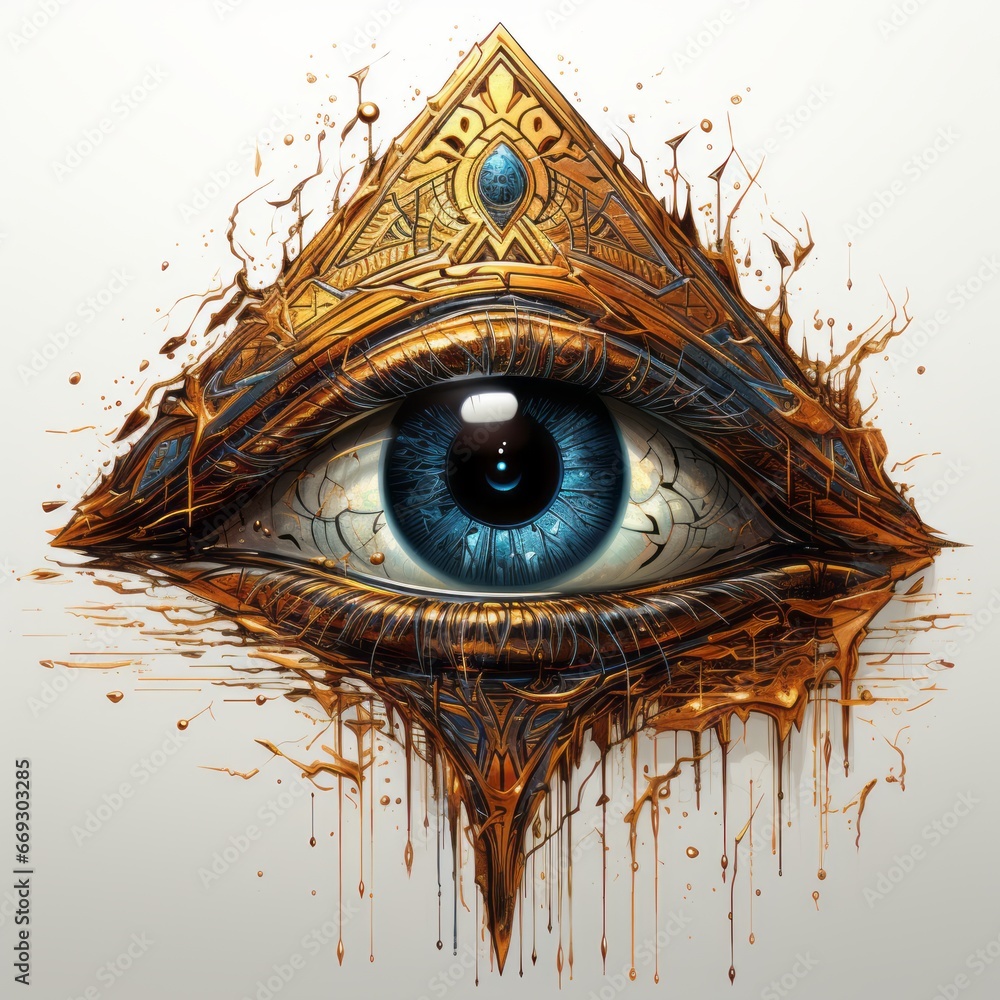 Tattoo design, eye of horus symbol in middle of sun element rune ...