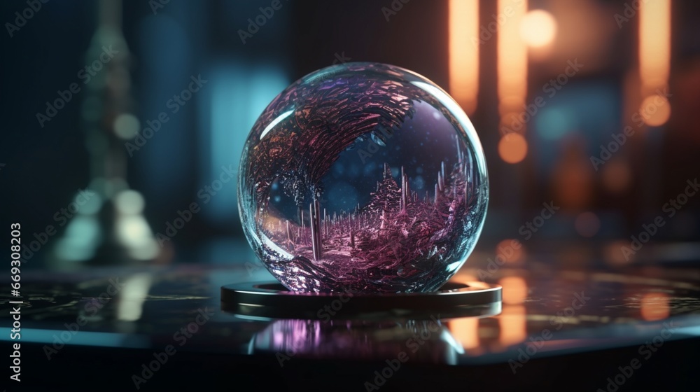 Supernova trapped in a crystal ball crystal ball Ai generated art Stock ...