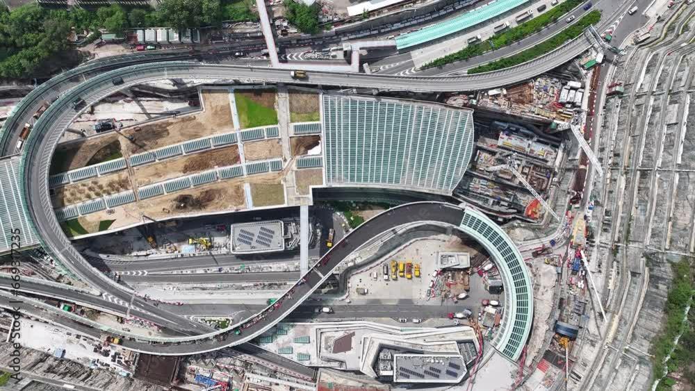 Drone Aerial Skyview in Tseung Kwan O Lam Tin Tunnel Interchange ...