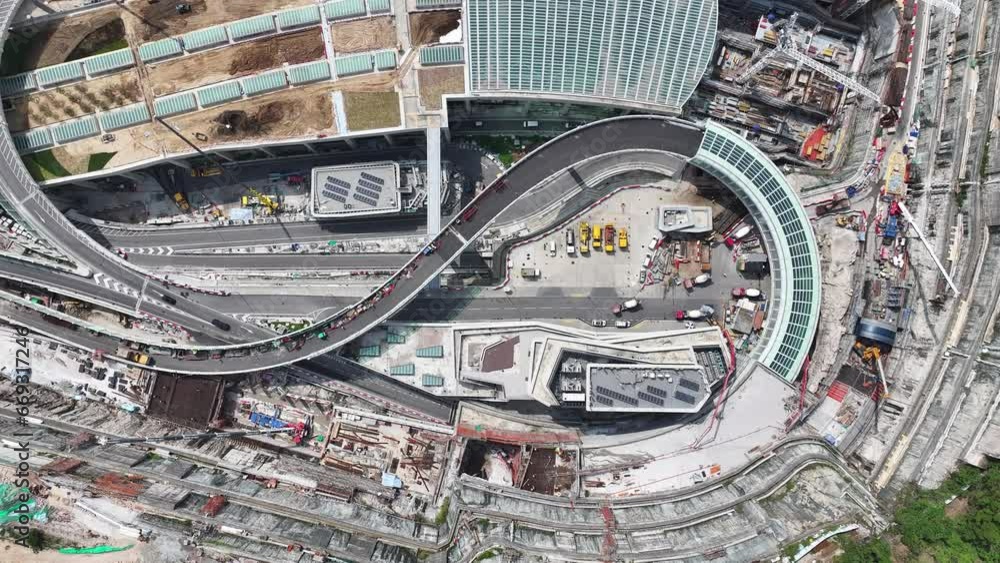 Drone Aerial Skyview in Tseung Kwan O Lam Tin Tunnel Interchange ...