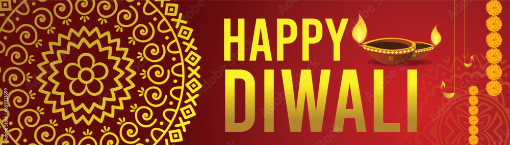 Happy Diwali banner. Banner for Tihar Festival celebrated in Nepal ...