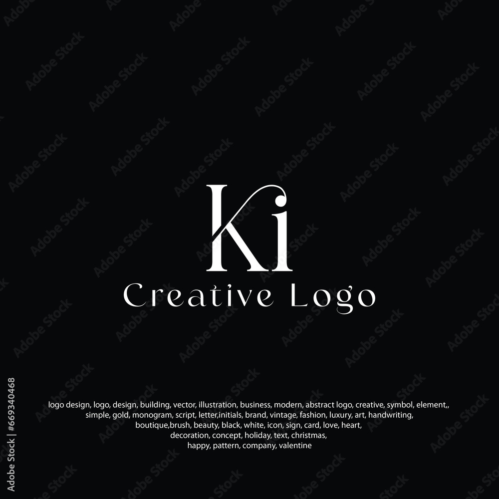KI luxury logo or IK logo, KI icon, IK logo, modern logo, golden ...