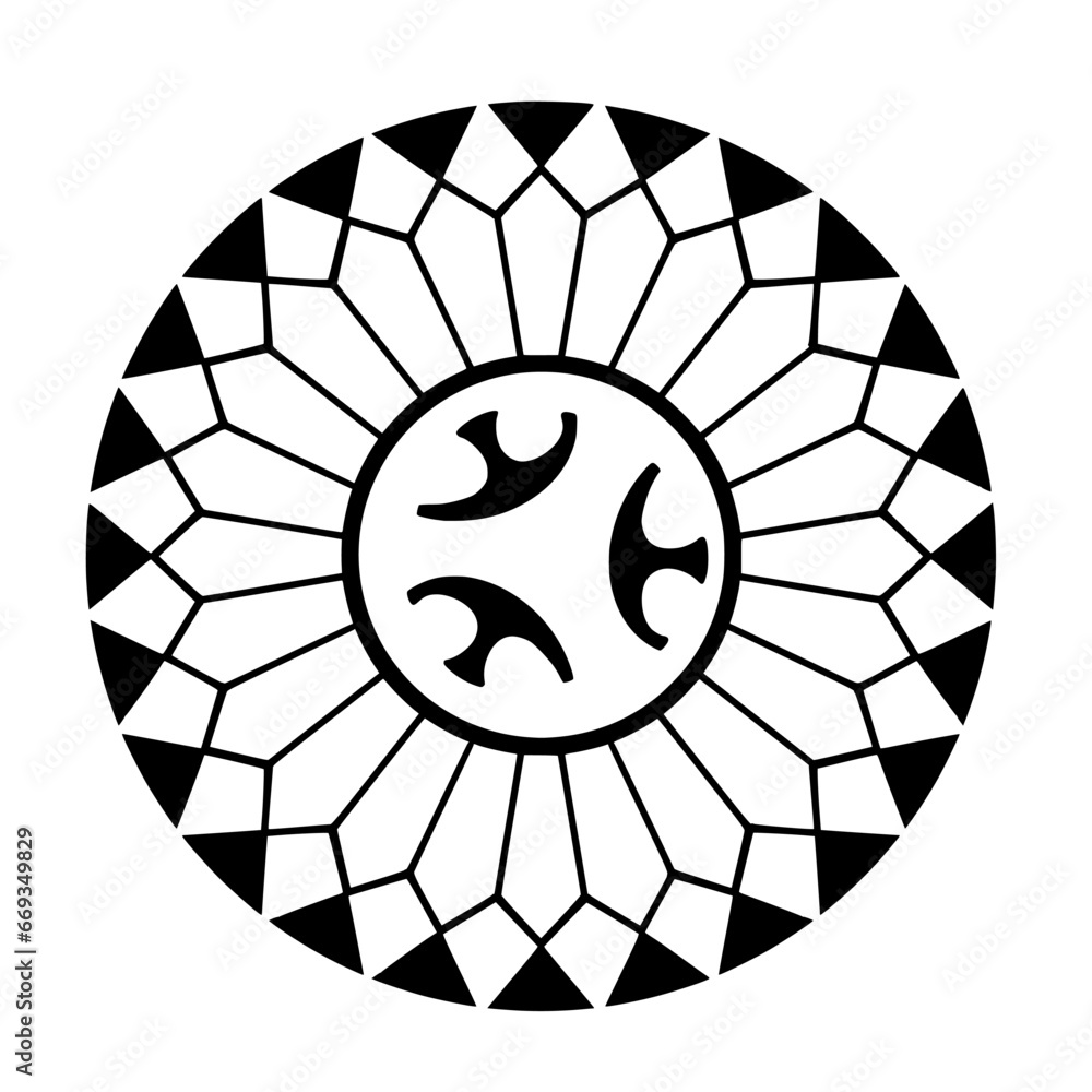 Polynesian sun face maori tattoo style. Pattern aboriginal samoan ...
