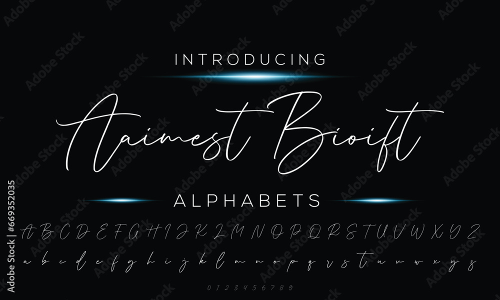 Hand drawn vector alphabet. Script font. Isolated letters written with ...