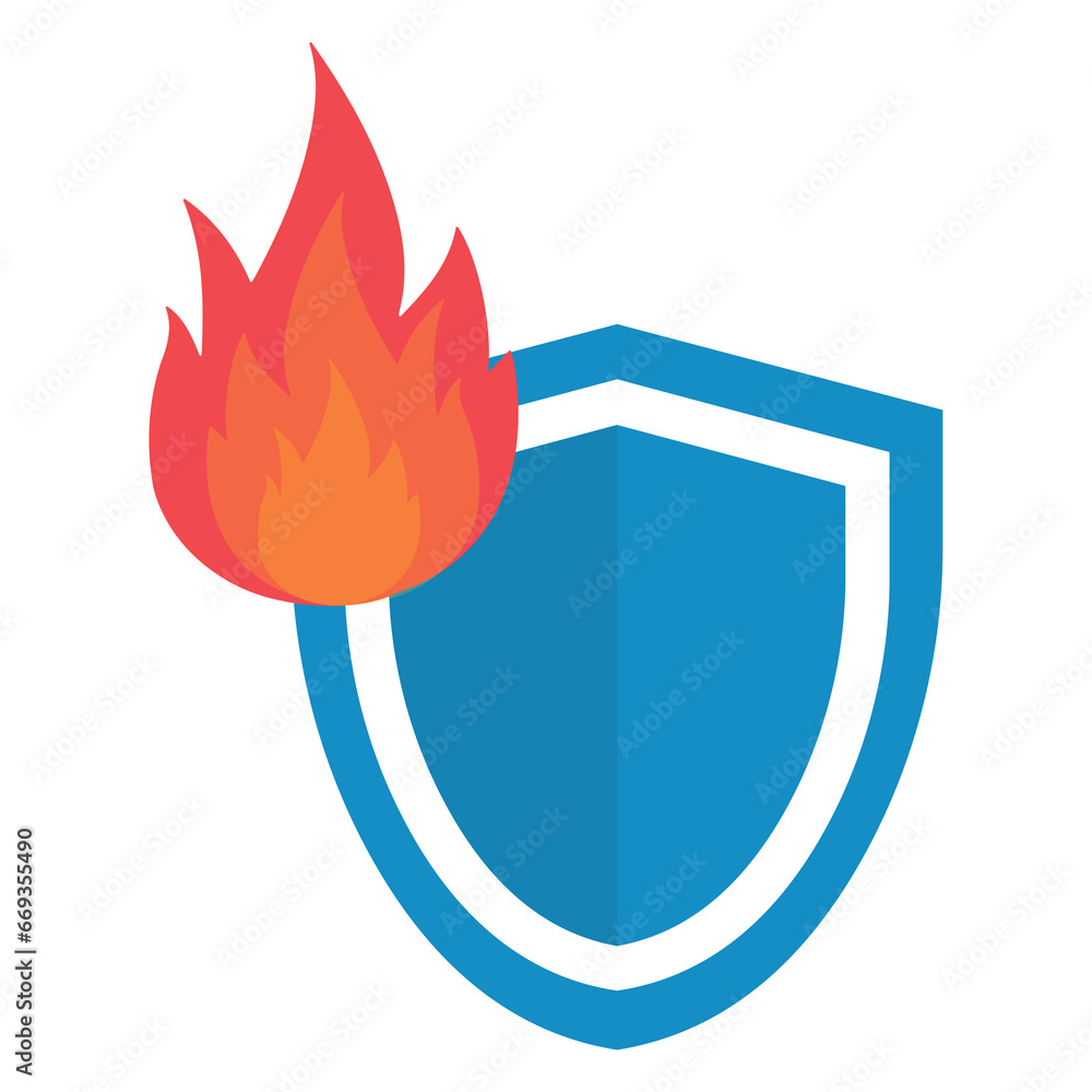 Vector illustration of fire shield icon sign and symbol. colored icons ...