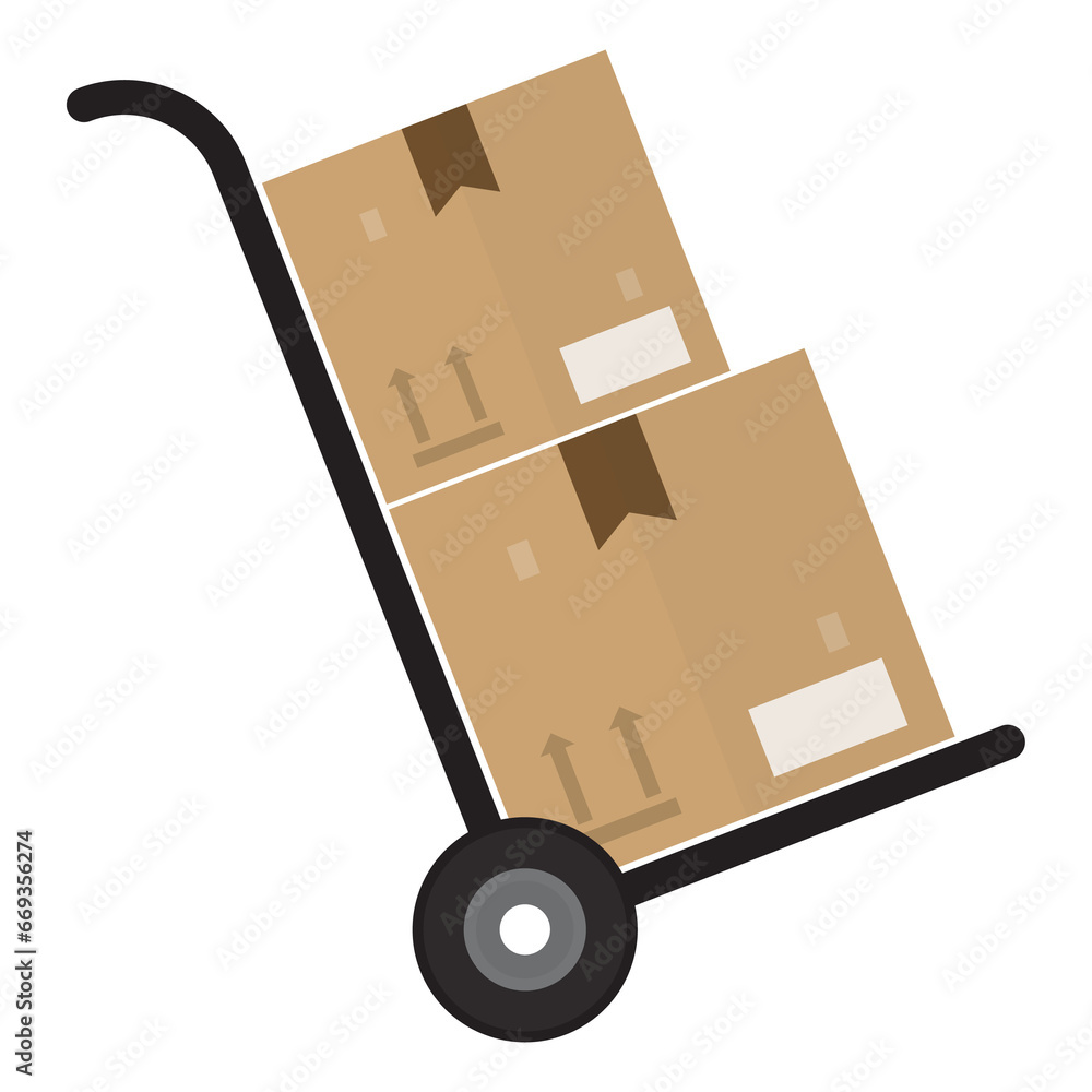 Vector illustration of box trolley icon sign and symbol. colored icons ...