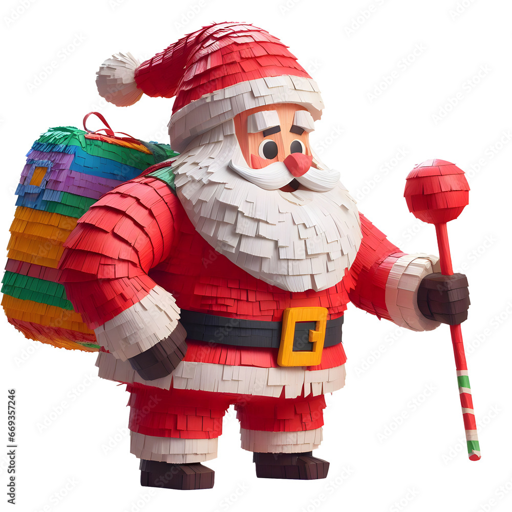 Santa Claus pinata made out of papier-mâché isolated on white ...
