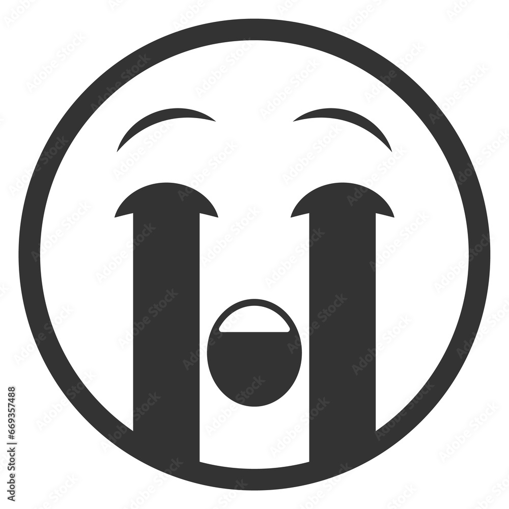 Vector illustration of sob emoticons. icon in dark color for website ...