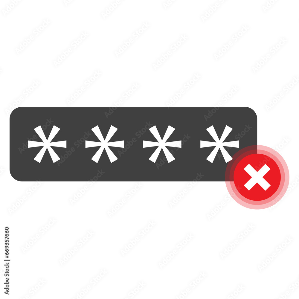 Vector illustration of password wrong icon sign and symbol. colored ...