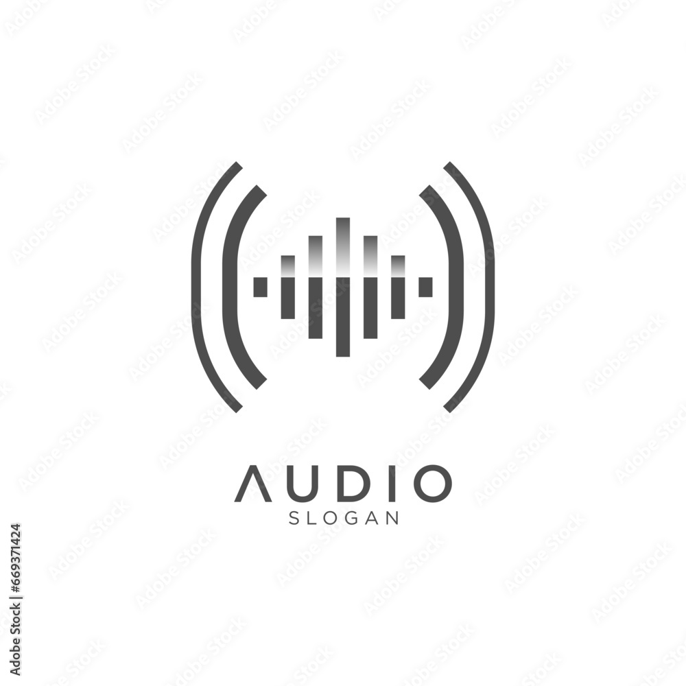 Sound wave and music equalizer logo vector design. Modern audio icon ...