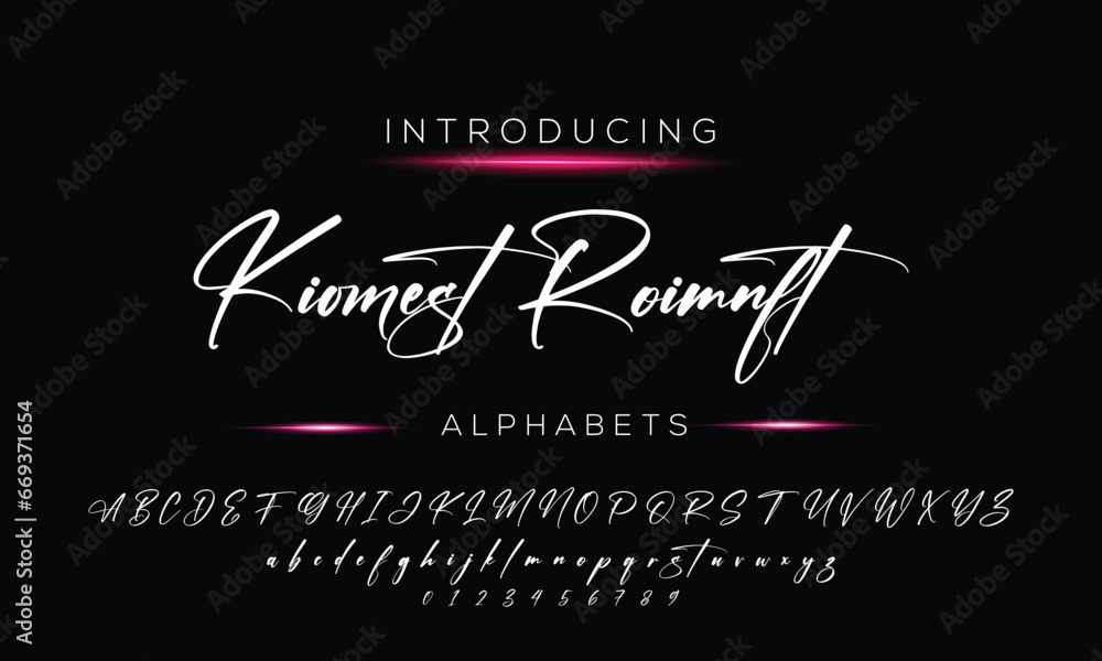 Hand drawn vector alphabet. Script font. Isolated letters written with marker, ink. Calligraphy ...