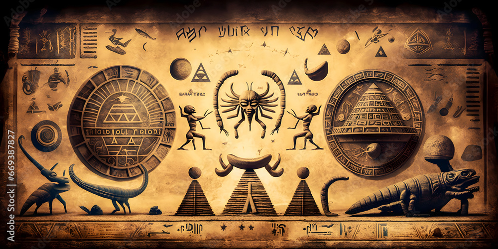 Egyptian hieroglyphs, Egypts people worship aliens UFO flying saucers ...