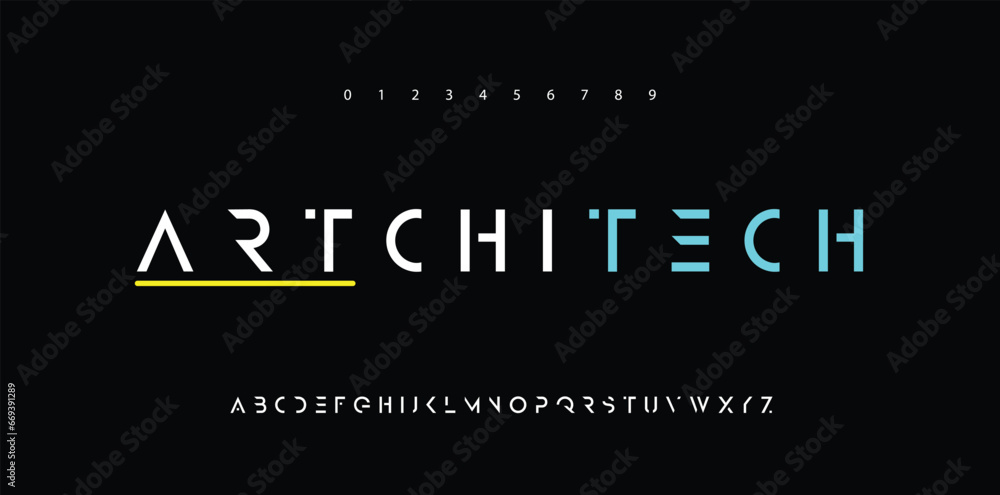Modern Tech Font. Sans Serif Font. Regular Italic Uppercase Lowercase ...