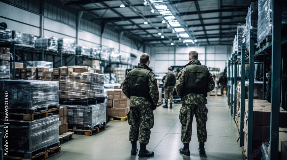Hangar. A warehouse for provisions and ammunition at a military base ...