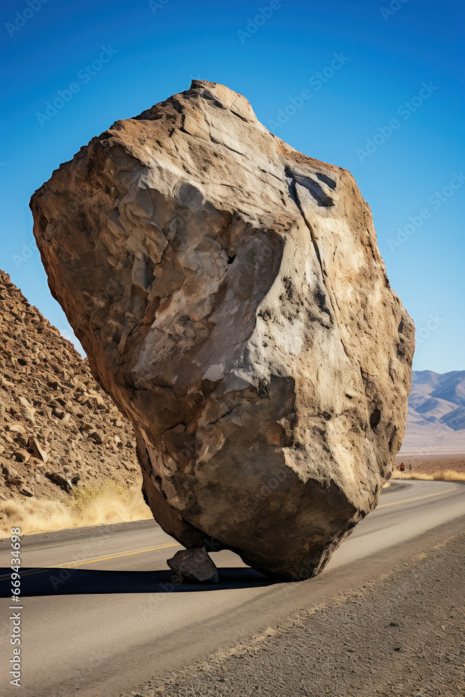 Road is blocked by a land slide of rock and debris to where it is a ...
