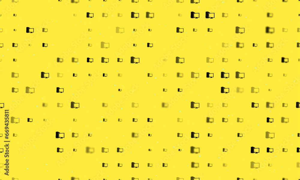 Seamless background pattern of evenly spaced black desktop symbols of ...
