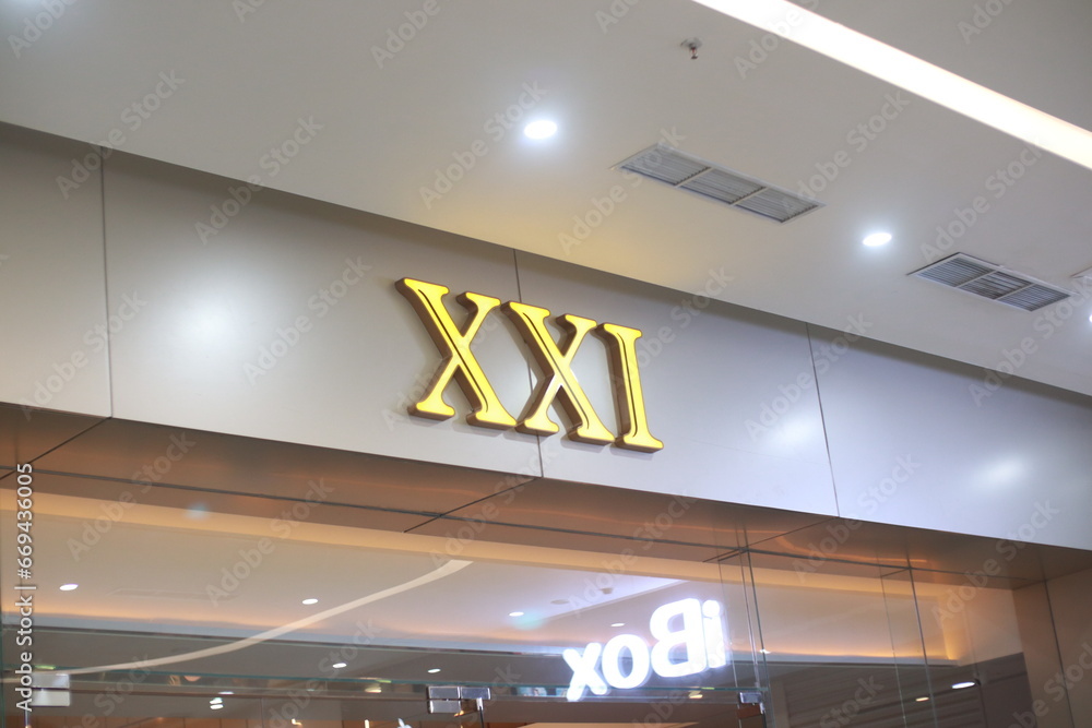 XXI is one of the symbols or logos of cinema in Asia. Bontang, East ...