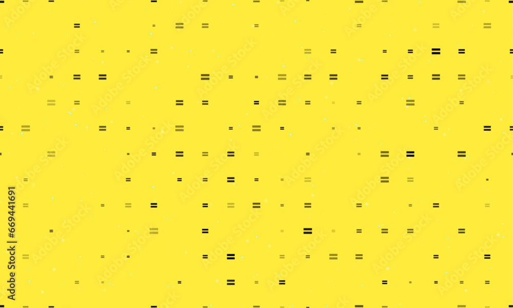Seamless background pattern of evenly spaced black equals symbols of ...