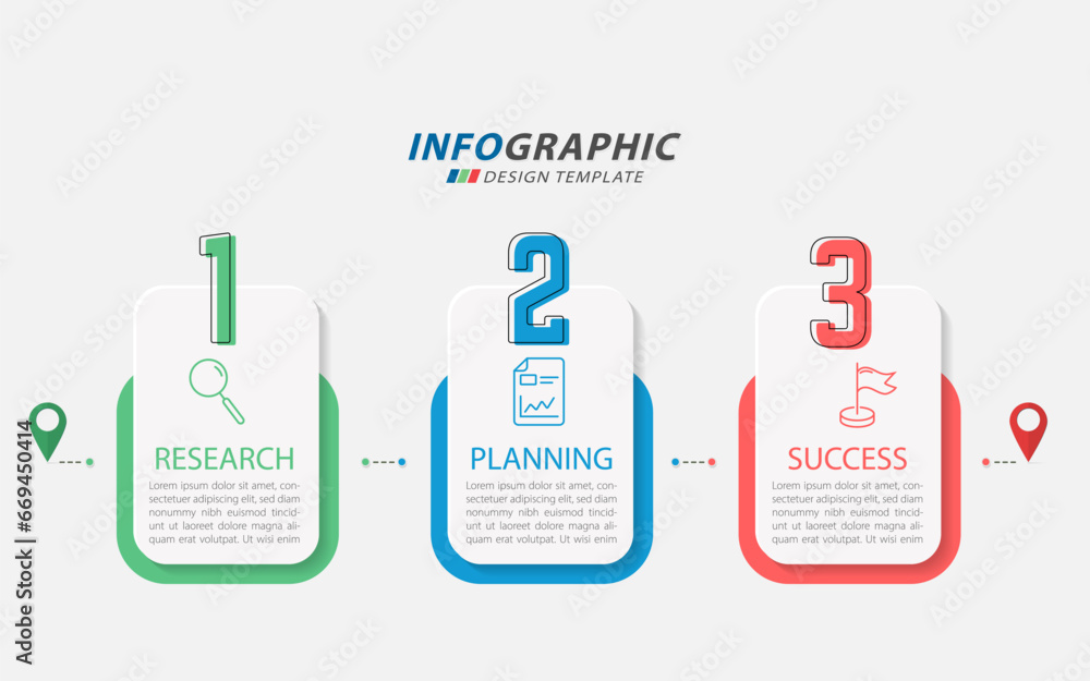 Timeline Creator infographic template. 3 Step timeline journey ...