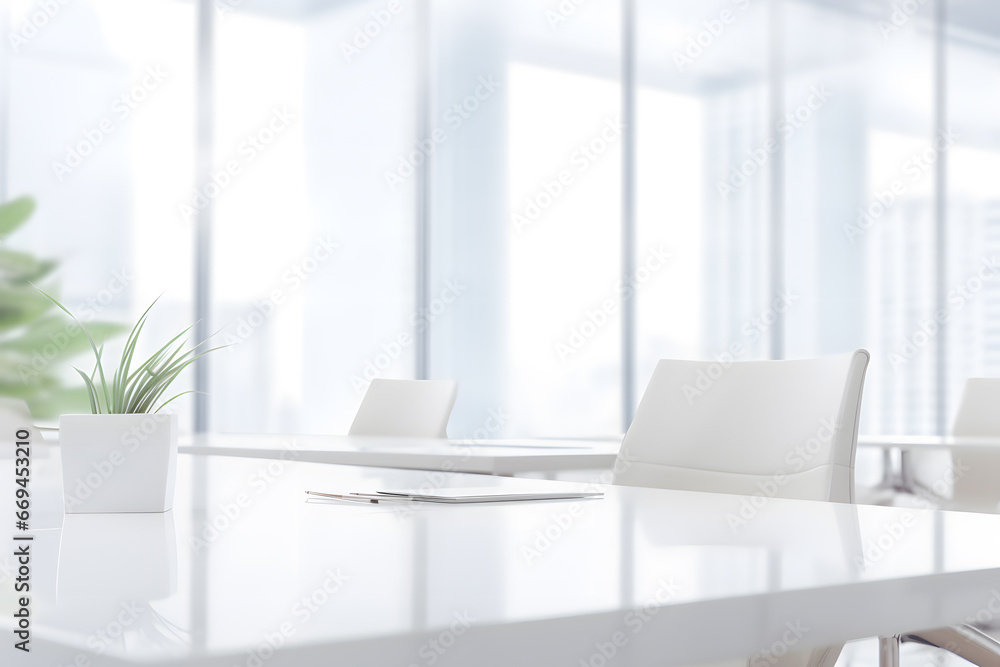 White clear blurred empty office background. Light office for ...