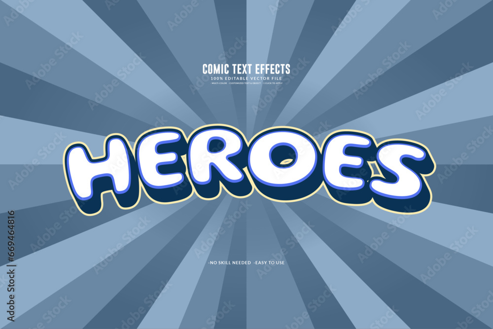 Editable Comic book text effects Retro cartoon and pop art text style ...