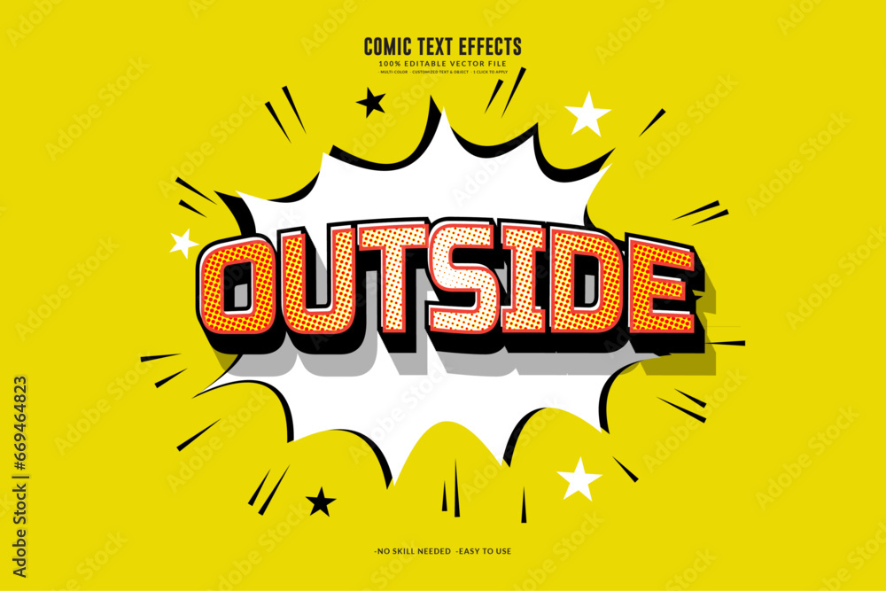 Editable Comic book text effects Retro cartoon and pop art text style ...