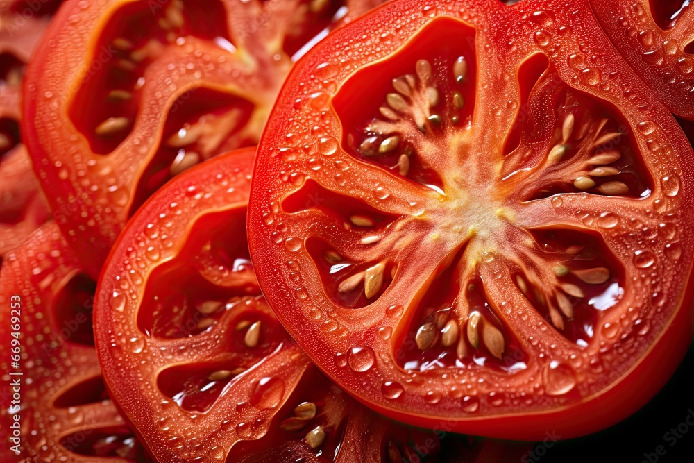 Tomato, the intricate textures of a freshly picked tomato captured with ...