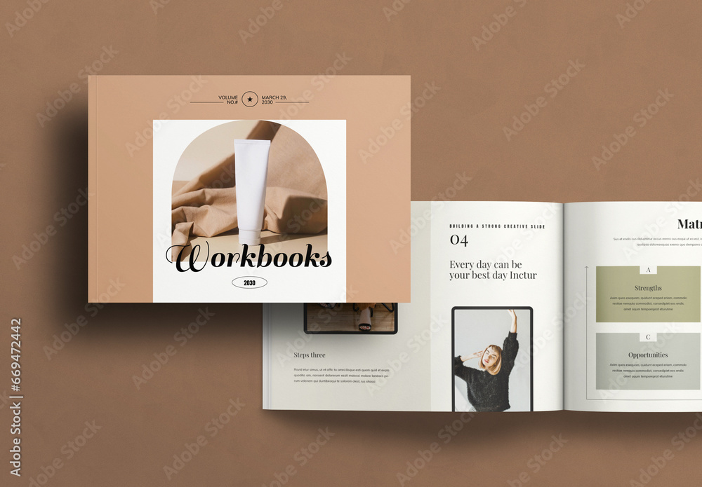 Landscape Work Book Layout Stock Template | Adobe Stock