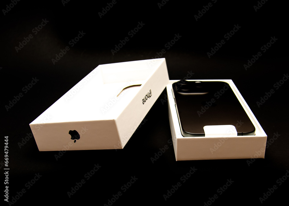 Pro camera system rear of brand-new iPhone 15 Pro Black Titanium ...