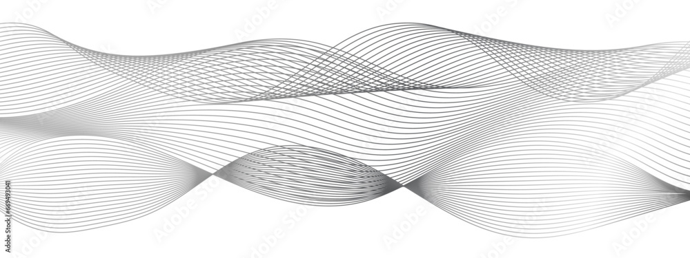Abstract gray wave line on transparent background. modern stream wave ...